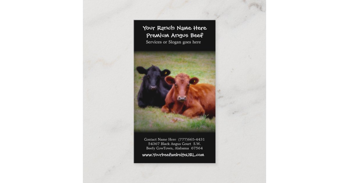 Cattle Farming Beef Ranch Business Card | Zazzle