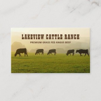 Cattle Farming Beef Ranch Farm Business Card | Zazzle