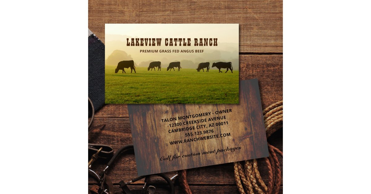 Cattle Farming Beef Ranch Farm Business Card | Zazzle