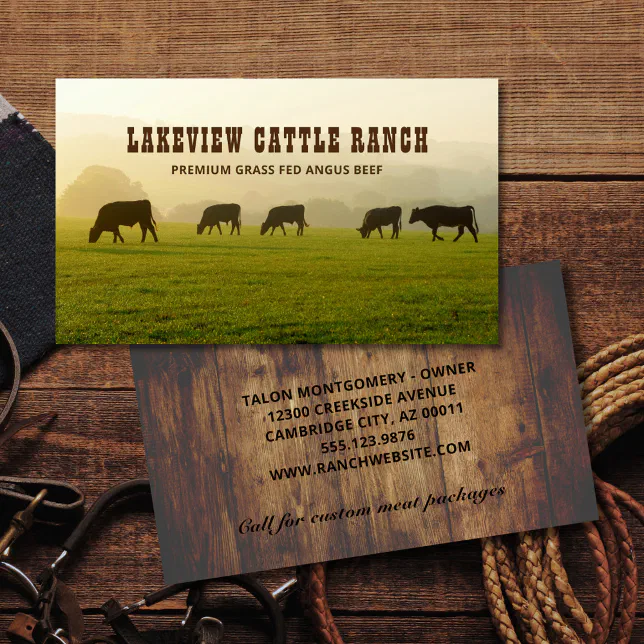 Cattle Farming Beef Ranch Farm Business Card | Zazzle