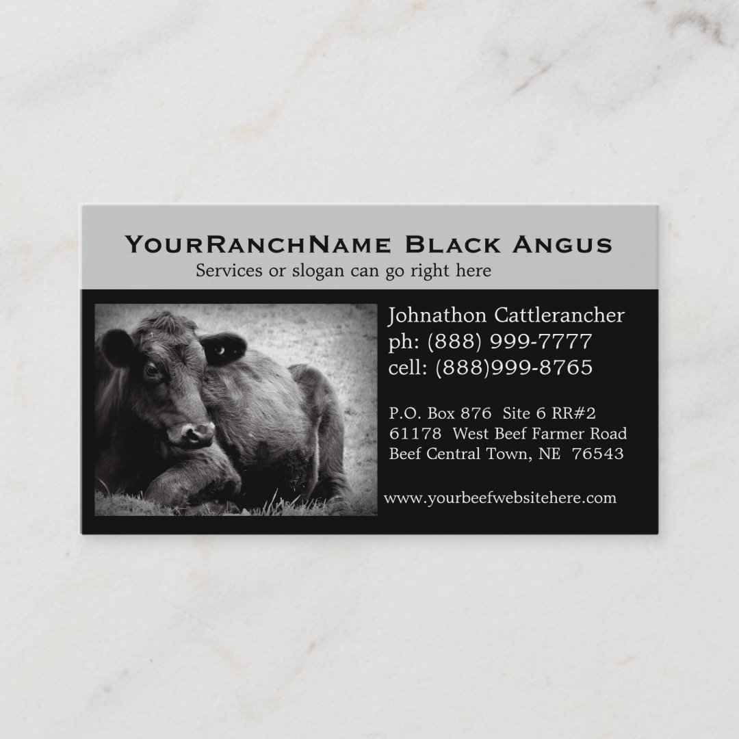 Cattle Ranch or Beef Related Business Cards | Zazzle