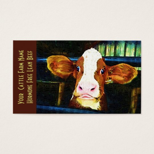 Cattle Ranch Veal Funny Cow Business Card | Zazzle.com