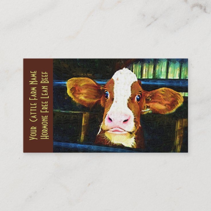 Cattle Ranch Veal Funny Cow Business Card | Zazzle