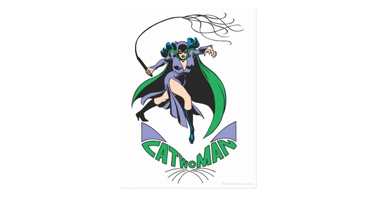 Catwoman & Logo Green Postcard | Zazzle.com
