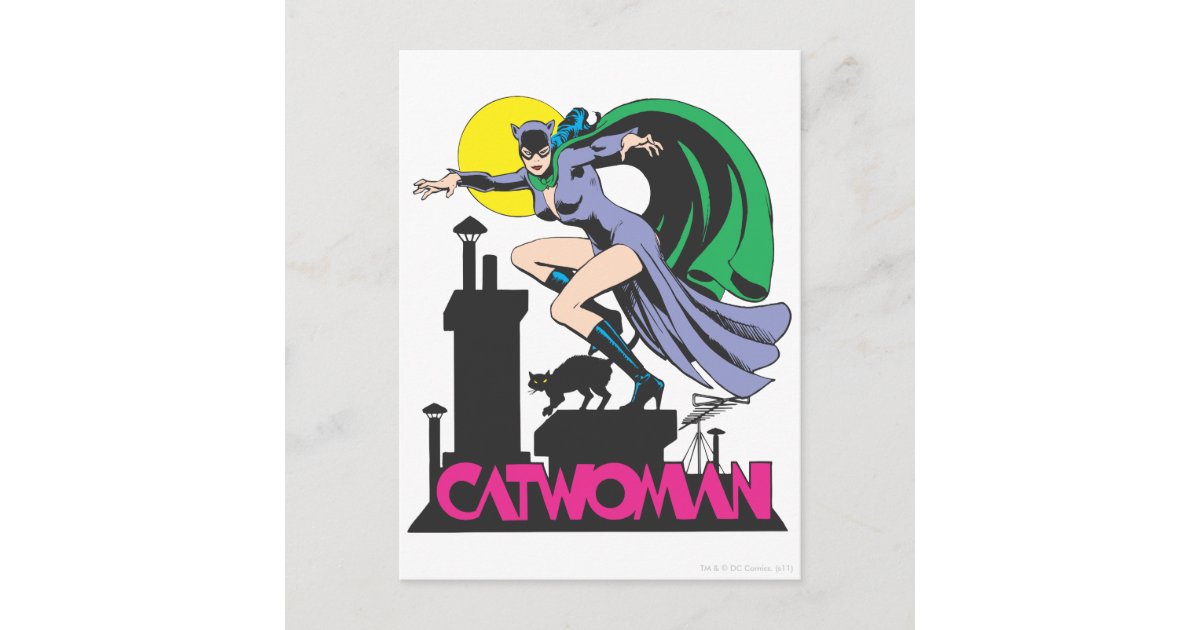 Catwoman & Logo Pink Postcard | Zazzle