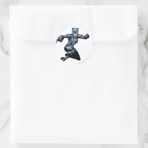 Catwoman with Claws Classic Round Sticker | Zazzle