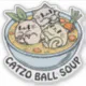 Catzo Ball Soup Custom-Cut Vinyl Sticker | Zazzle