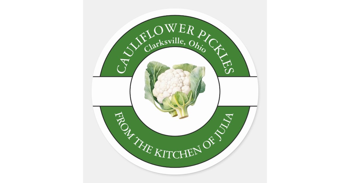Cauliflower Pickle Label | Zazzle