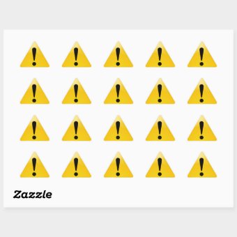 Caution Alert Yellow Triangle Sticker | Zazzle