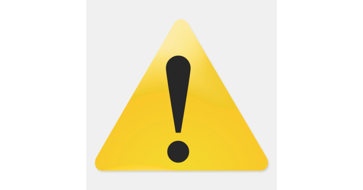 Caution Alert Yellow Triangle Sticker | Zazzle