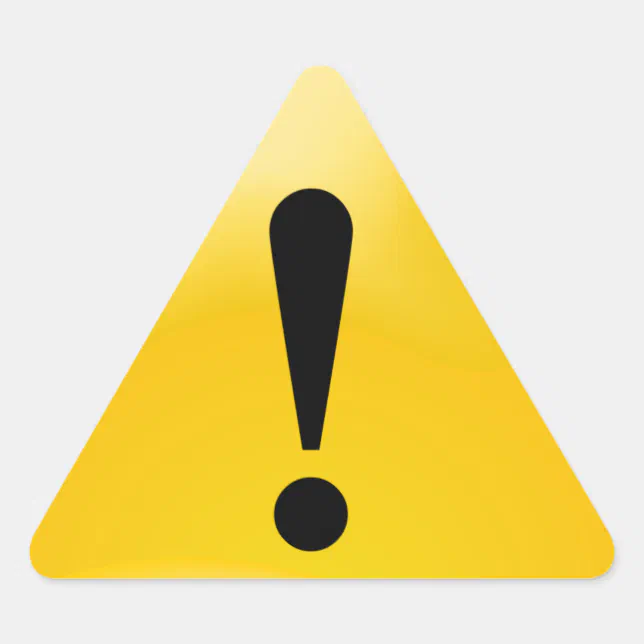 Caution Alert Yellow Triangle Sticker | Zazzle