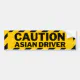 caution asian driver bumper sticker | Zazzle