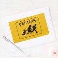 Caution at Crossing, Traffic Warning Sign, USA Rectangular Sticker | Zazzle