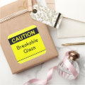 Caution Breakable Glass Square Stickers | Zazzle