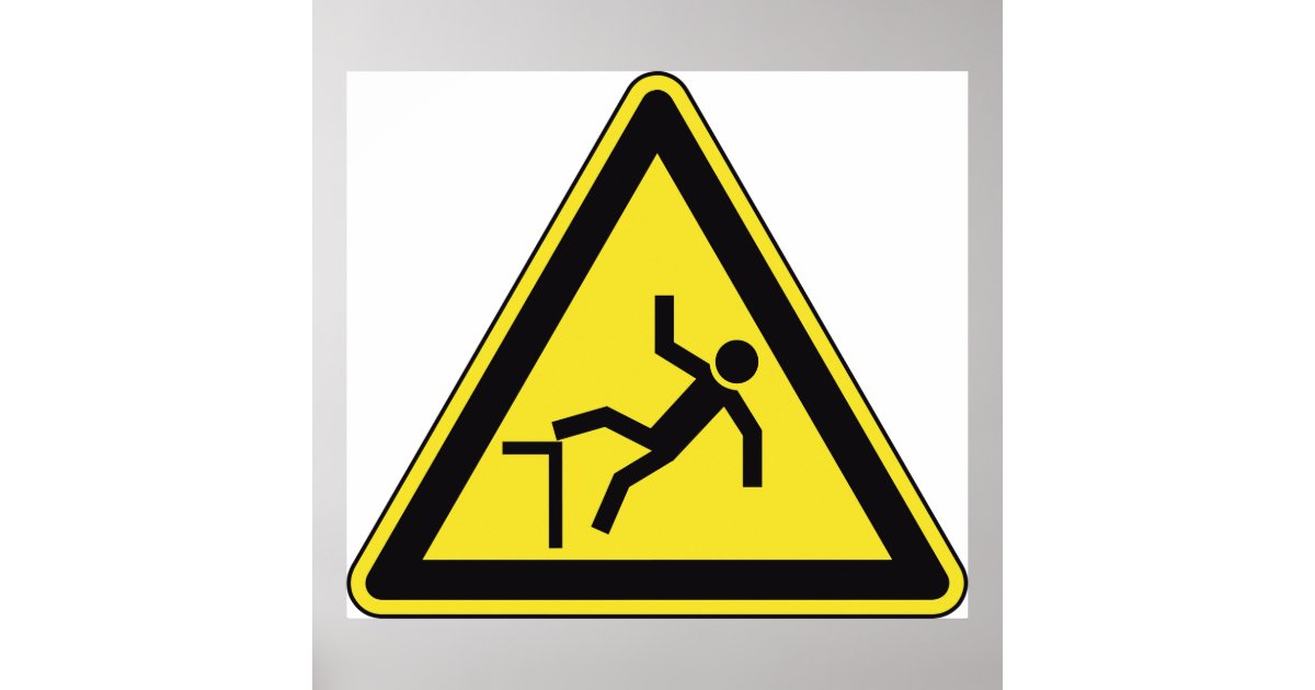 Caution Curb Pedestrian Sign | Zazzle