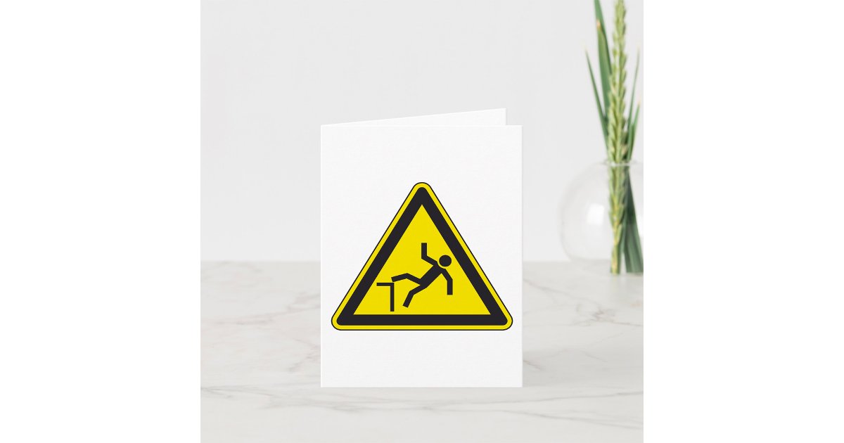 Caution Curb Pedestrian Sign Card | Zazzle