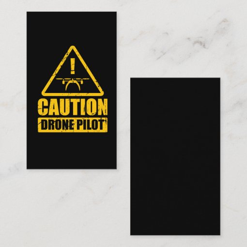 Caution drone pilot aircraft camera business card | Zazzle