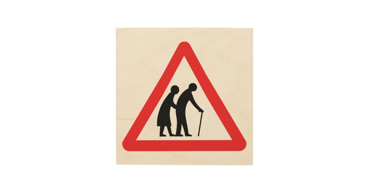CAUTION Elderly People - UK Traffic Sign | Zazzle