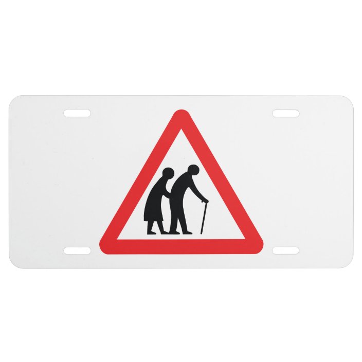 CAUTION Elderly People - UK Traffic Sign License Plate | Zazzle.com
