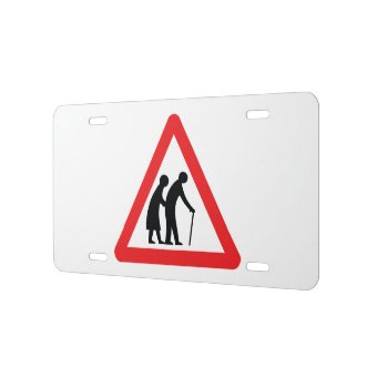 CAUTION Elderly People - UK Traffic Sign License Plate | Zazzle