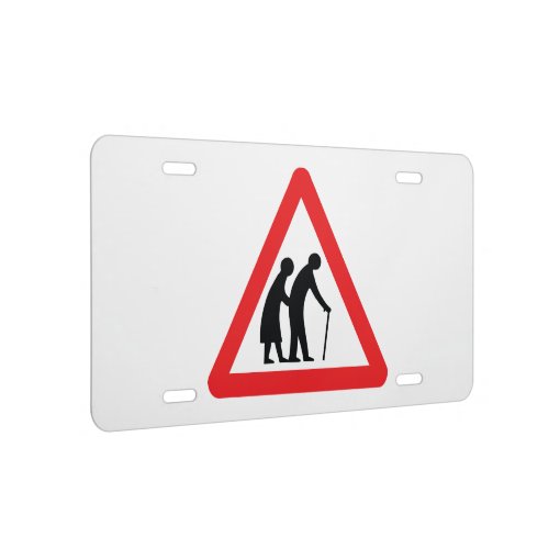 CAUTION Elderly People - UK Traffic Sign License Plate | Zazzle