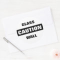 Caution Glass Wall Classic Round Sticker | Zazzle