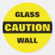Caution Glass Wall Classic Round Sticker | Zazzle