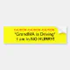 Caution GrandMa Driver Bumper Sticker | Zazzle