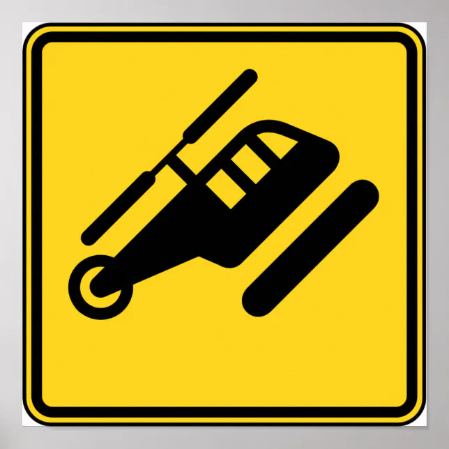 Caution Helicopter Sign | Zazzle