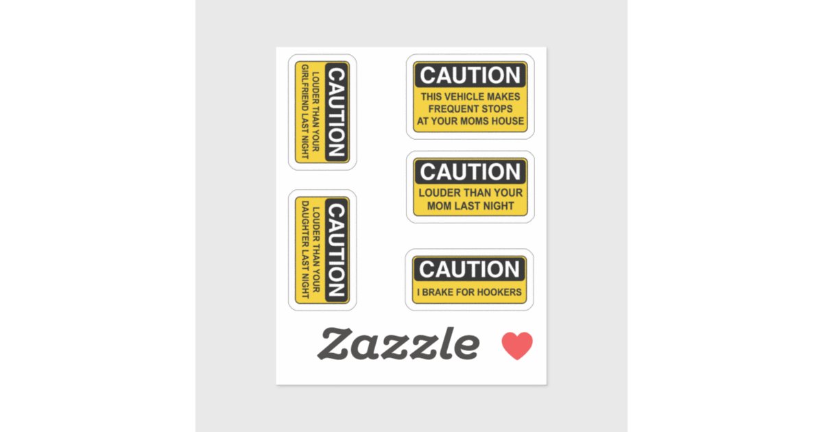 Caution Helmet Stiker Packs Sticker | Zazzle