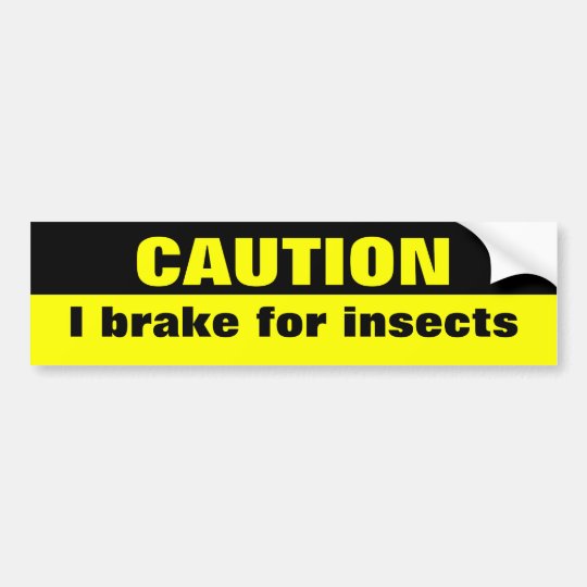 Caution, I brake for insects Bumper Sticker | Zazzle.com