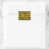 Caution May Contain Alcohol Sign Sticker | Zazzle