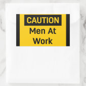 CAUTION Men at Work Rectangular Sticker | Zazzle