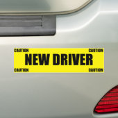 Caution New Driver Bumper Sticker | Zazzle