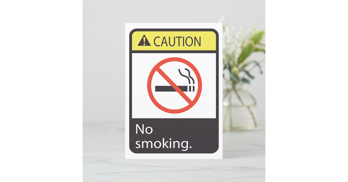Caution No Smoking Sign Invitation | Zazzle