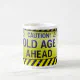 "CAUTION OLD AGE AHEAD" OVER THE HILL MUG | Zazzle