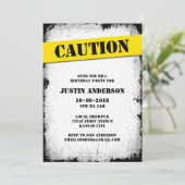 CAUTION Over the Hill Birthday Invitation | Zazzle