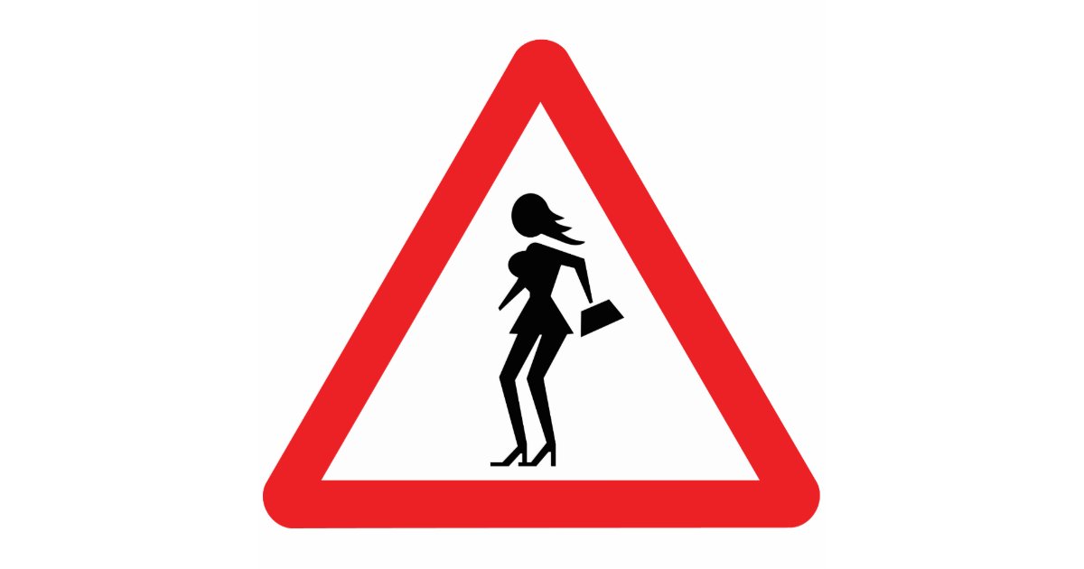 Caution Prostitute (Attenzione Prostitute) Sign Statuette | Zazzle