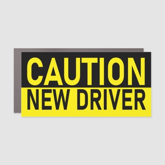 Caution Safety Yellow New Driver Car Magnet | Zazzle.com