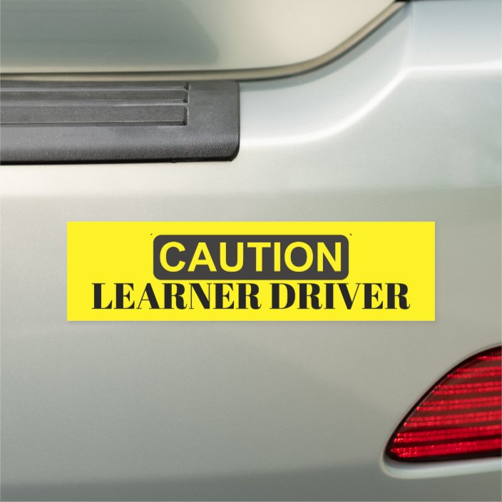 Caution sign | Learner Driver warning yellow black | Zazzle.com
