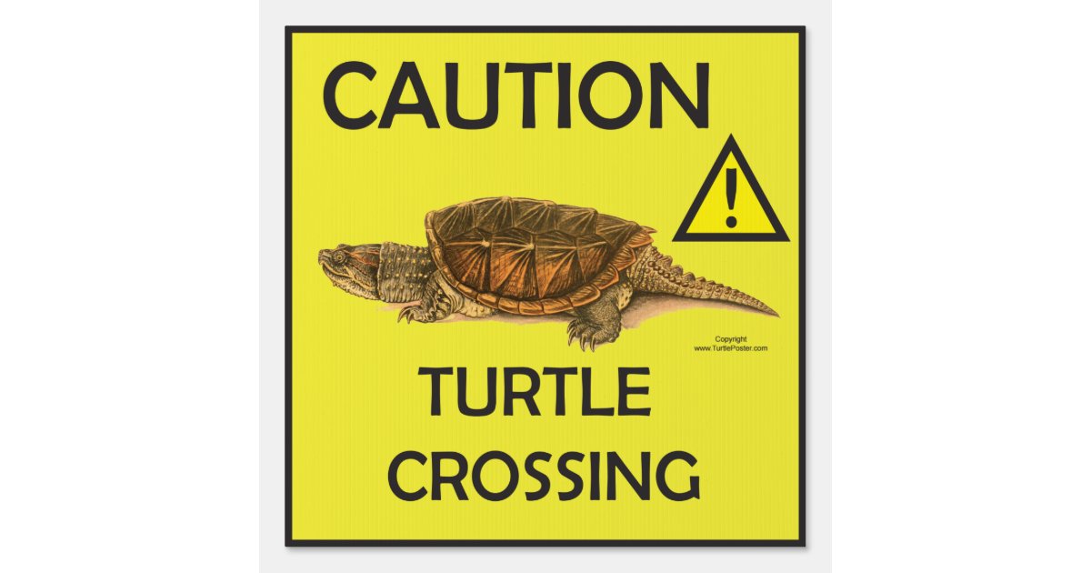 Caution Snapping Turtle Crossing Sign | Zazzle