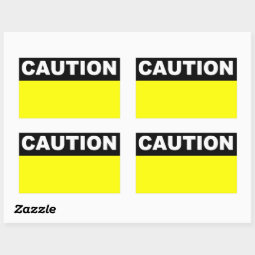 Caution Sticker Template | Zazzle