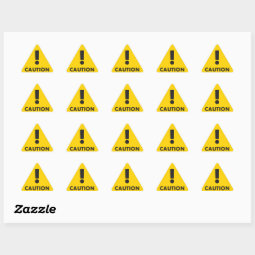 Caution Triangle - Black Yellow Visibility Hazard Triangle Sticker | Zazzle