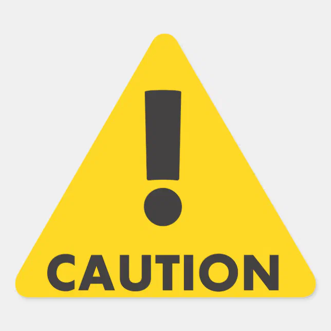 Caution Triangle - Black Yellow Visibility Hazard Triangle Sticker | Zazzle
