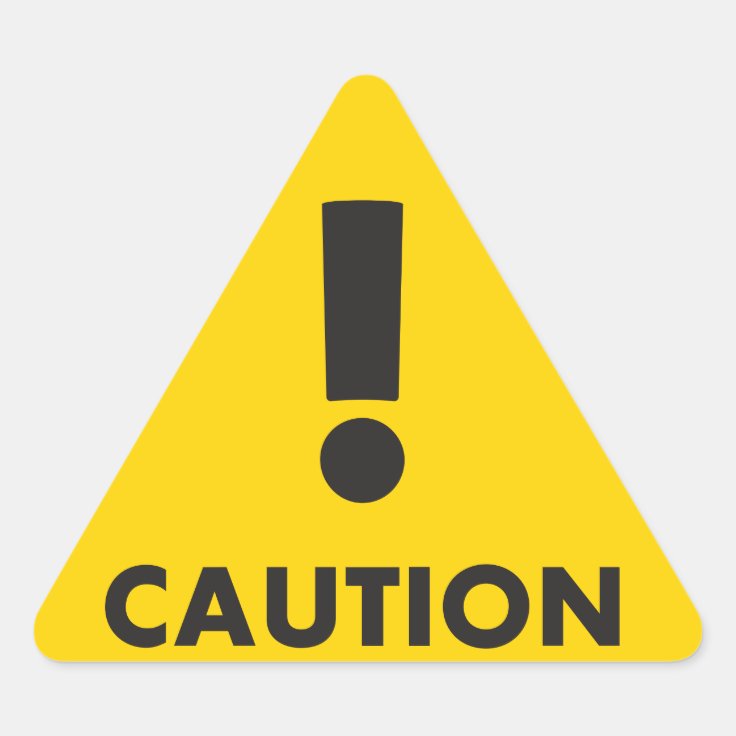Caution Triangle - Black Yellow Visibility Hazard Triangle Sticker | Zazzle