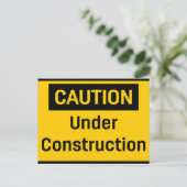 CAUTION Under Construction Postcard | Zazzle
