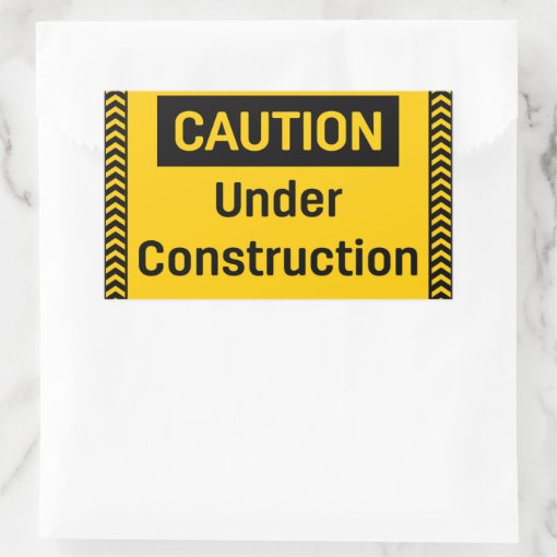 CAUTION Under Construction Rectangular Sticker | Zazzle