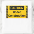 CAUTION Under Construction Rectangular Sticker | Zazzle