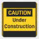 CAUTION Under Construction Square Sticker | Zazzle