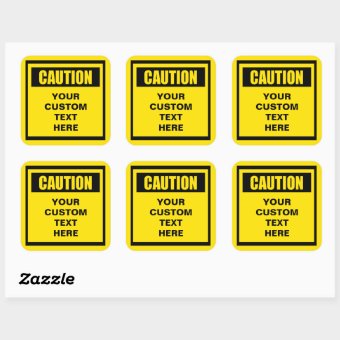 Caution Warning Large Custom Sticker | Zazzle